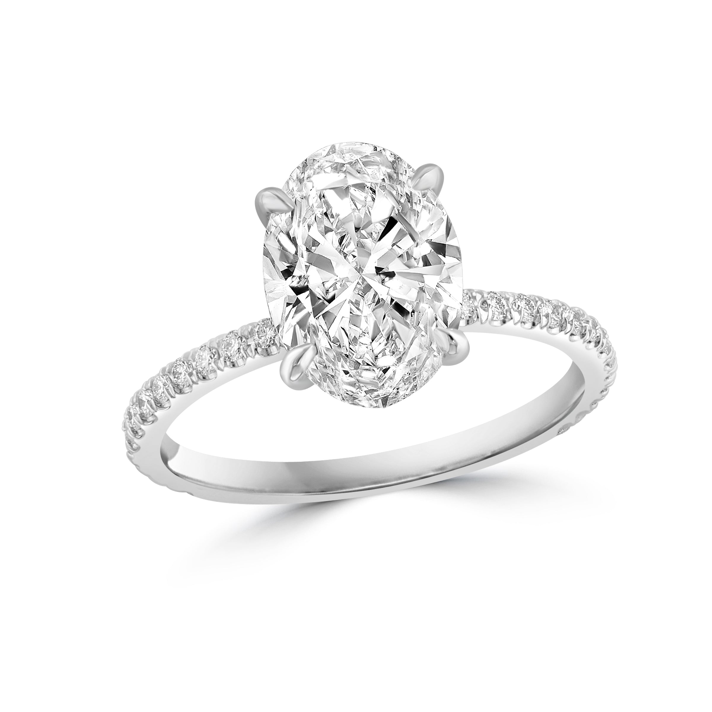 Oval with Pavé Band & Hidden Halo – r.chiara